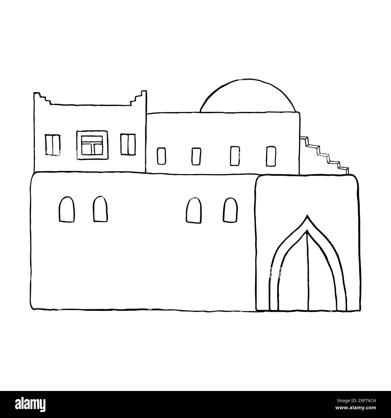 Jerusalem Arabic old town street cityscape flat Stock Vector Image ...
