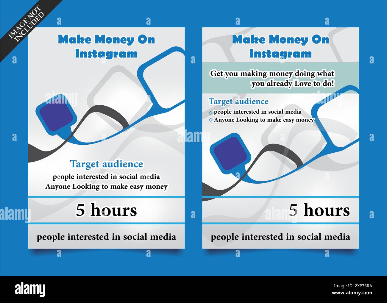 advertising brochure design for instagram page blue color Stock Vector ...