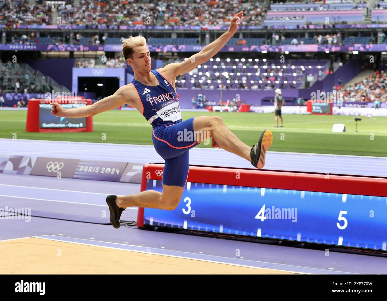 Paris, France. 04th Aug, 2024. Tom Campagne of France jumps during the ...