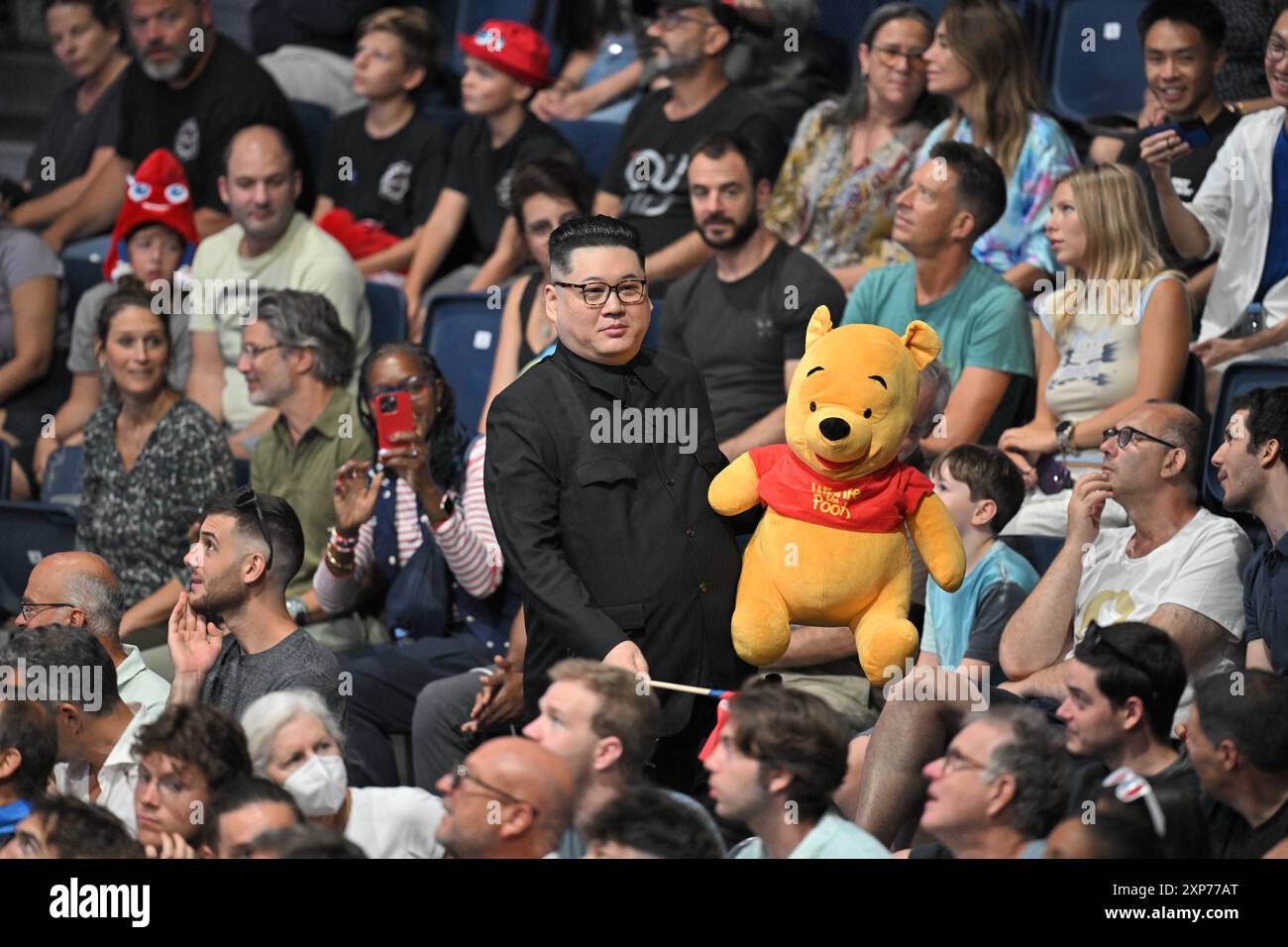 Paris, France. 4th Aug 2024. North Korean leader Kim Jong Un lookalike ...