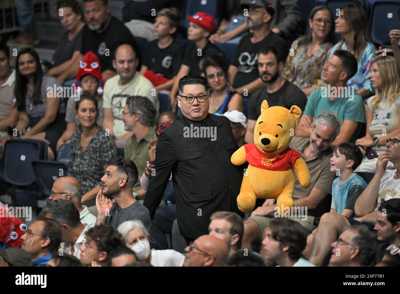 Paris, France. 4th Aug 2024. North Korean leader Kim Jong Un lookalike ...
