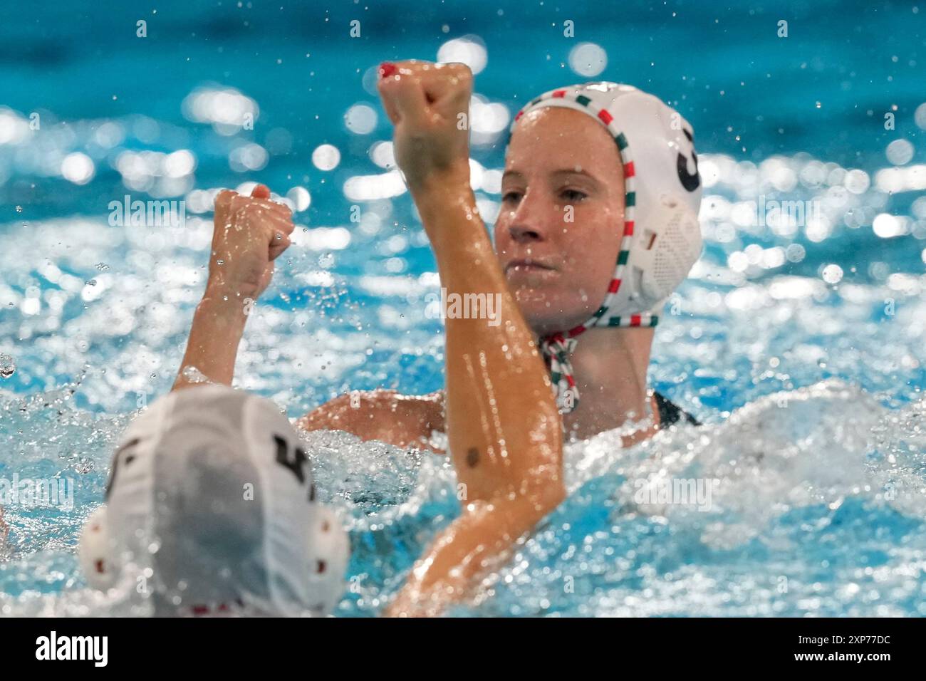 Hungary's Vanda Valyi celebrates after scoring a goal during a women's ...