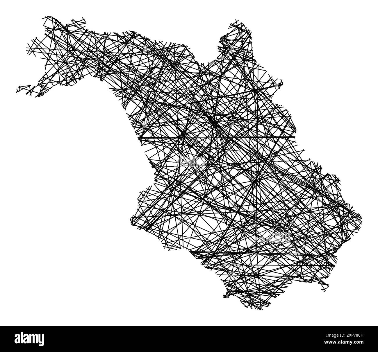 Symbol Map of the Province Salerno (Italy) showing the state with black ...
