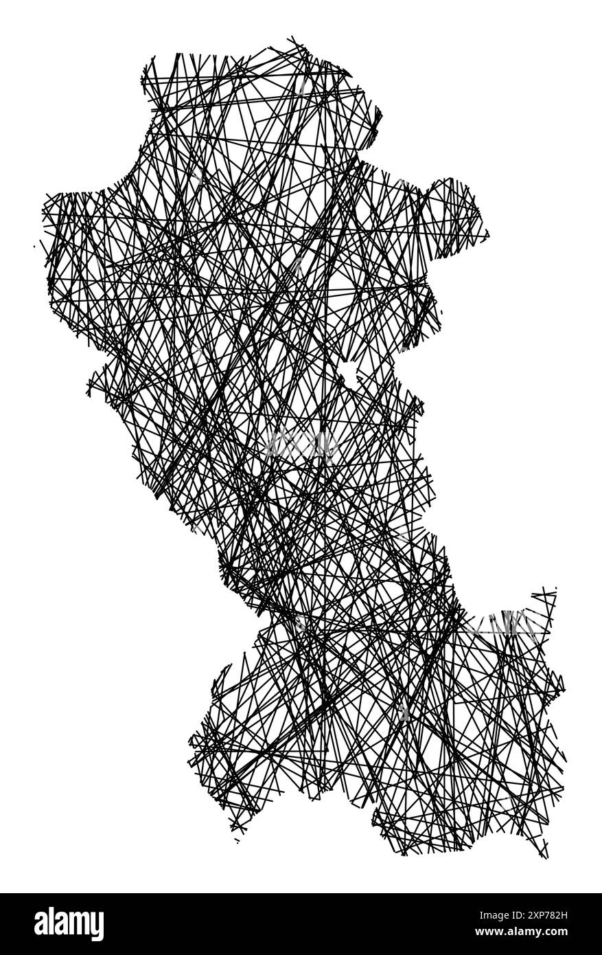 Symbol Map of the Province Potenza (Italy) showing the state with black ...