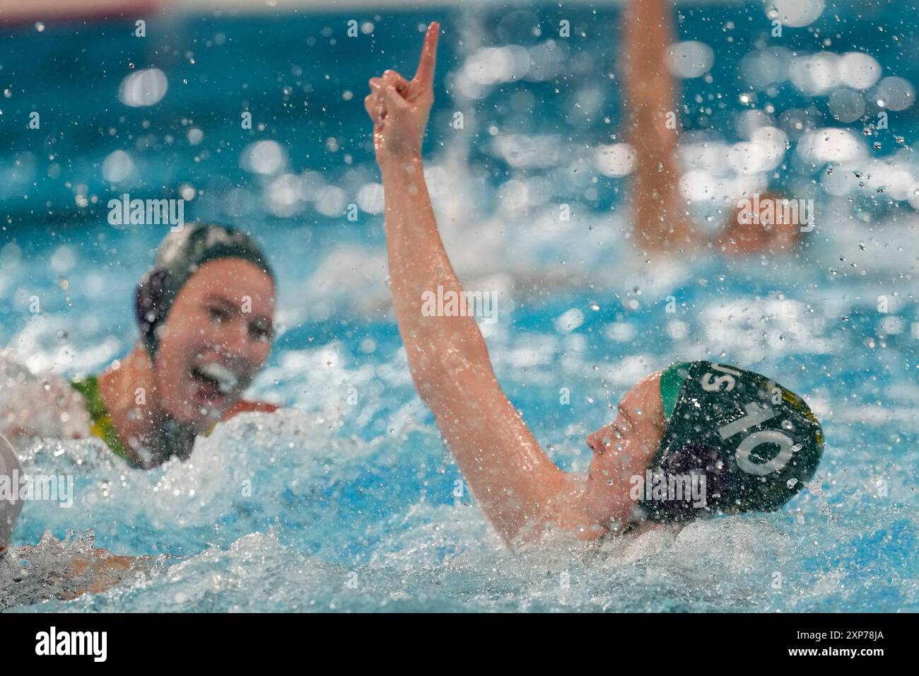 Australia's Alice Williams, right, celebrates after scoring a goal with ...