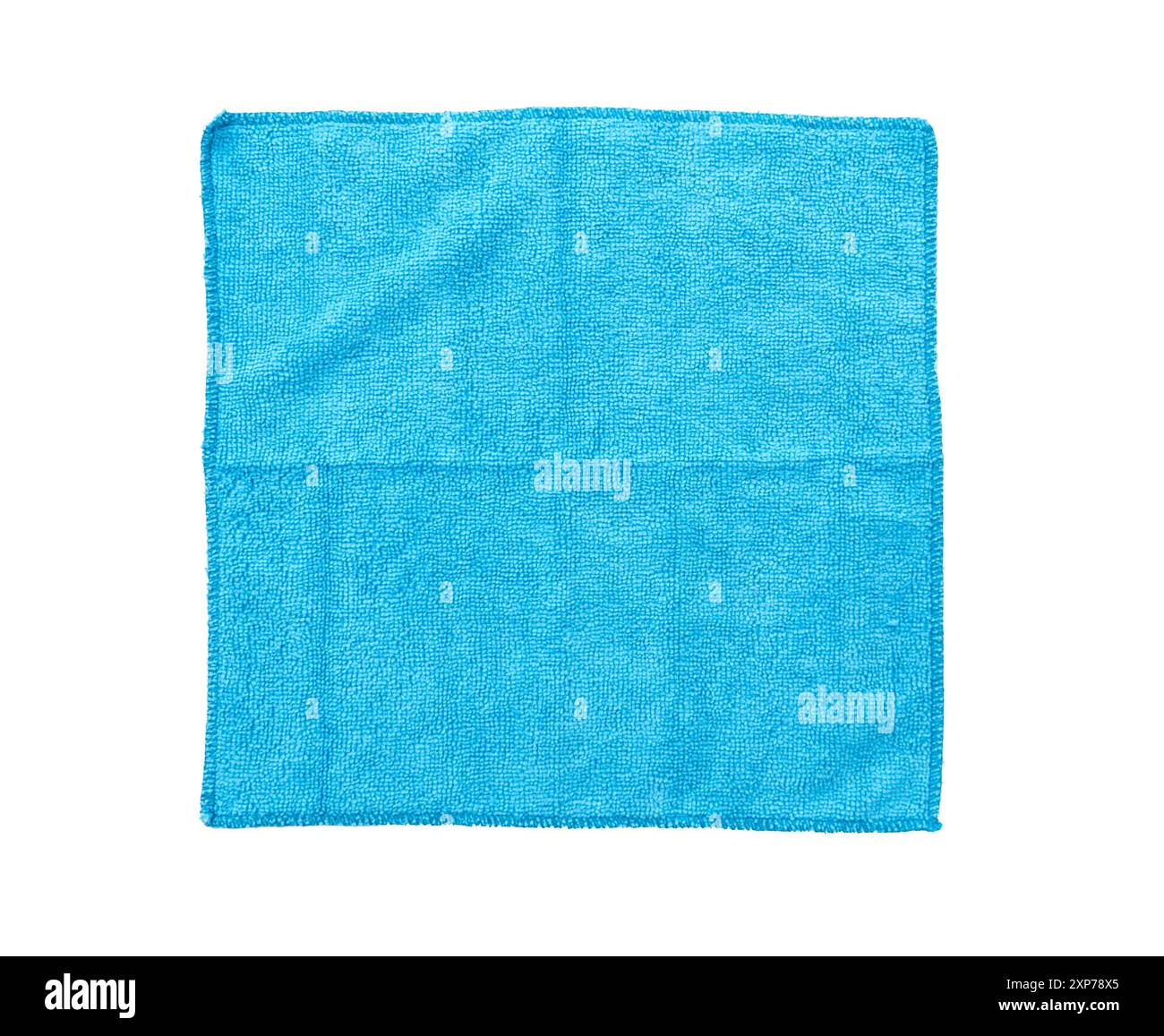 Square blue rag for housework with soft texture on transparent surface ...