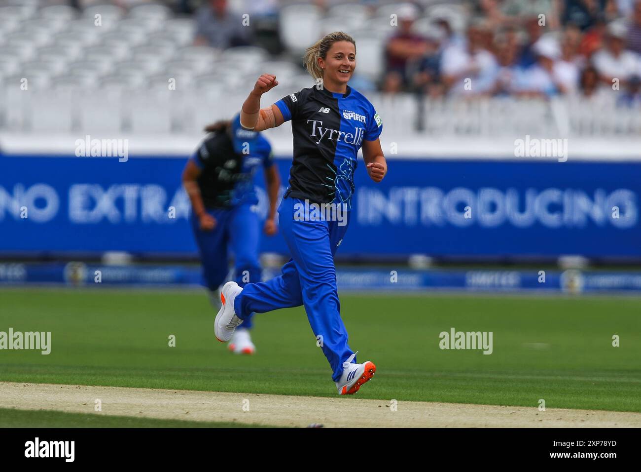 Eva Gray of London Spirit celebrates after the dismal of Lauren ...