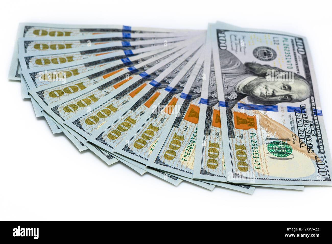 Dollar banknotes,Close-up of paper currency over white background 3 ...