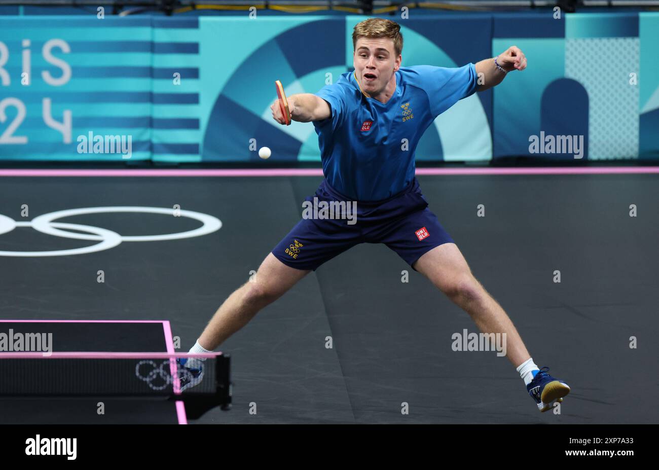 Paris, France. 4th Aug, 2024. Truls Moregard of Sweden competes during ...