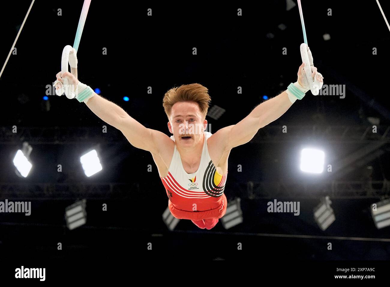 Glen Cuyle, of Belgium, competes during the men's artistic gymnastics ...