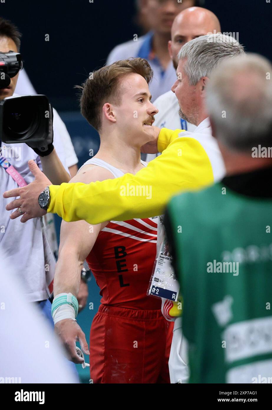 Paris, France. 04th Aug, 2024. Belgian gymnast Glen Cuyle and Koen Van ...