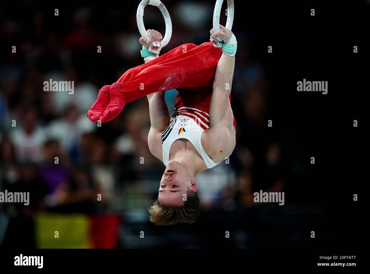 Belgium's Glen Cuyle during Men's Rings Final at the Bercy Arena on the ...