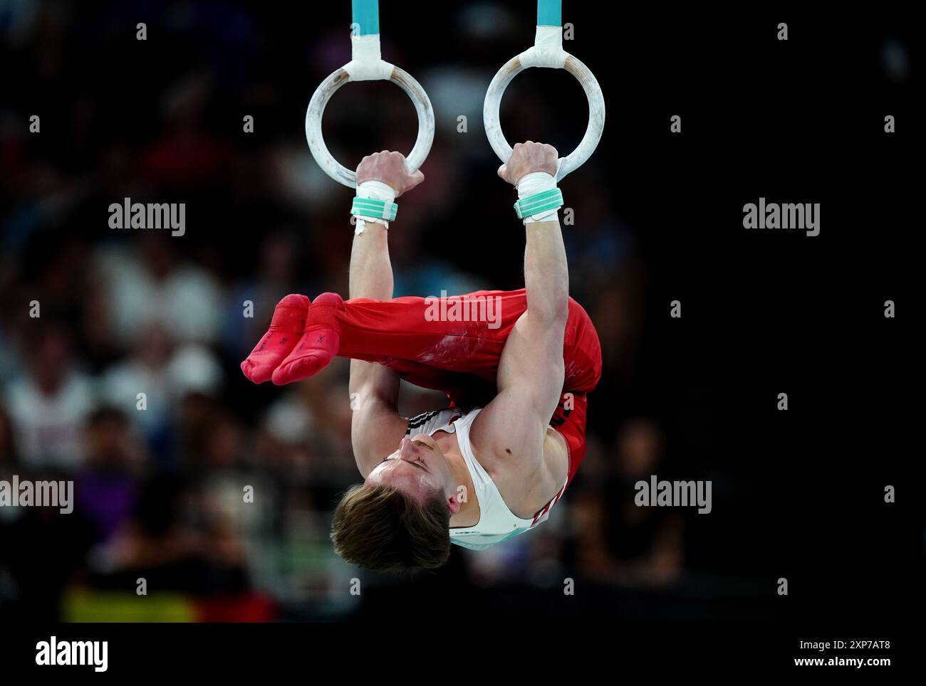 Belgium's Glen Cuyle during Men's Rings Final at the Bercy Arena on the ...