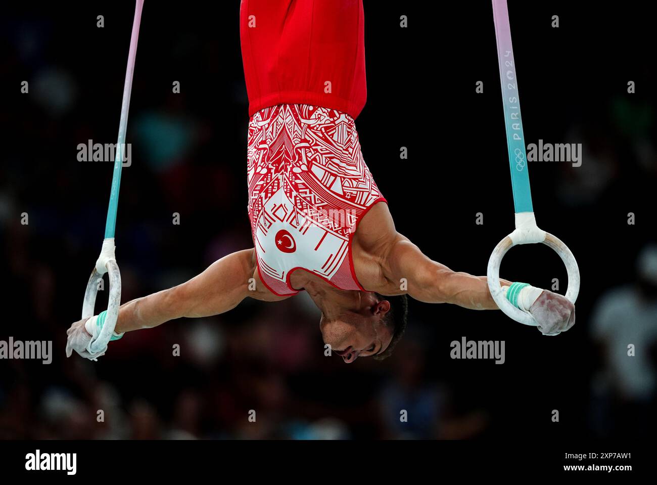 Turkey's Adem Asil during Men's Rings Final at the Bercy Arena on the ...