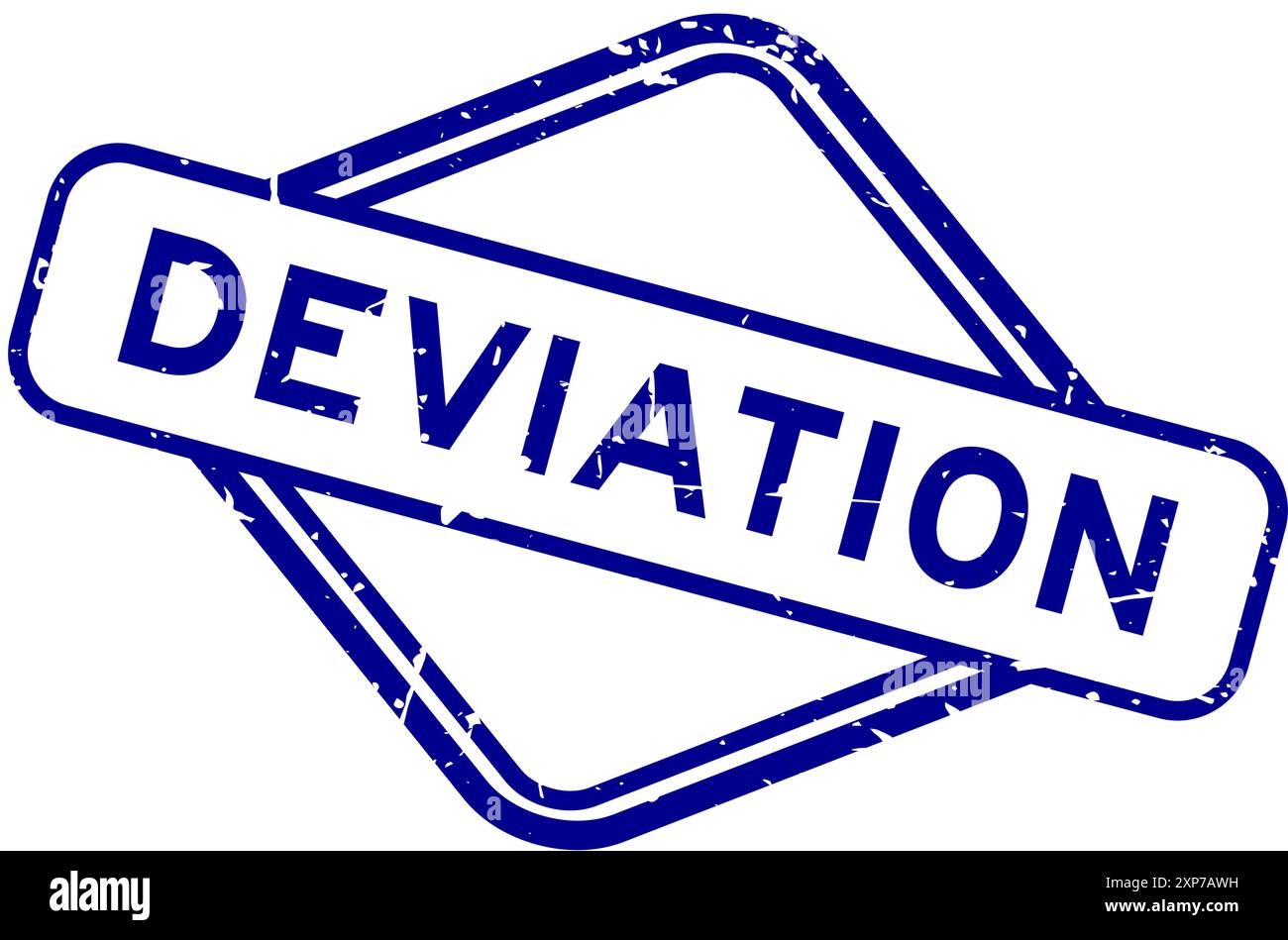 Grunge blue deviation word rubber seal stamp on white background Stock ...