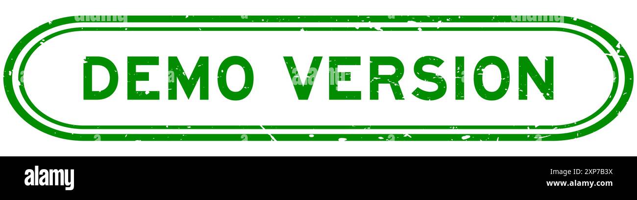 Grunge green demo version word rubber seal stamp on white background ...