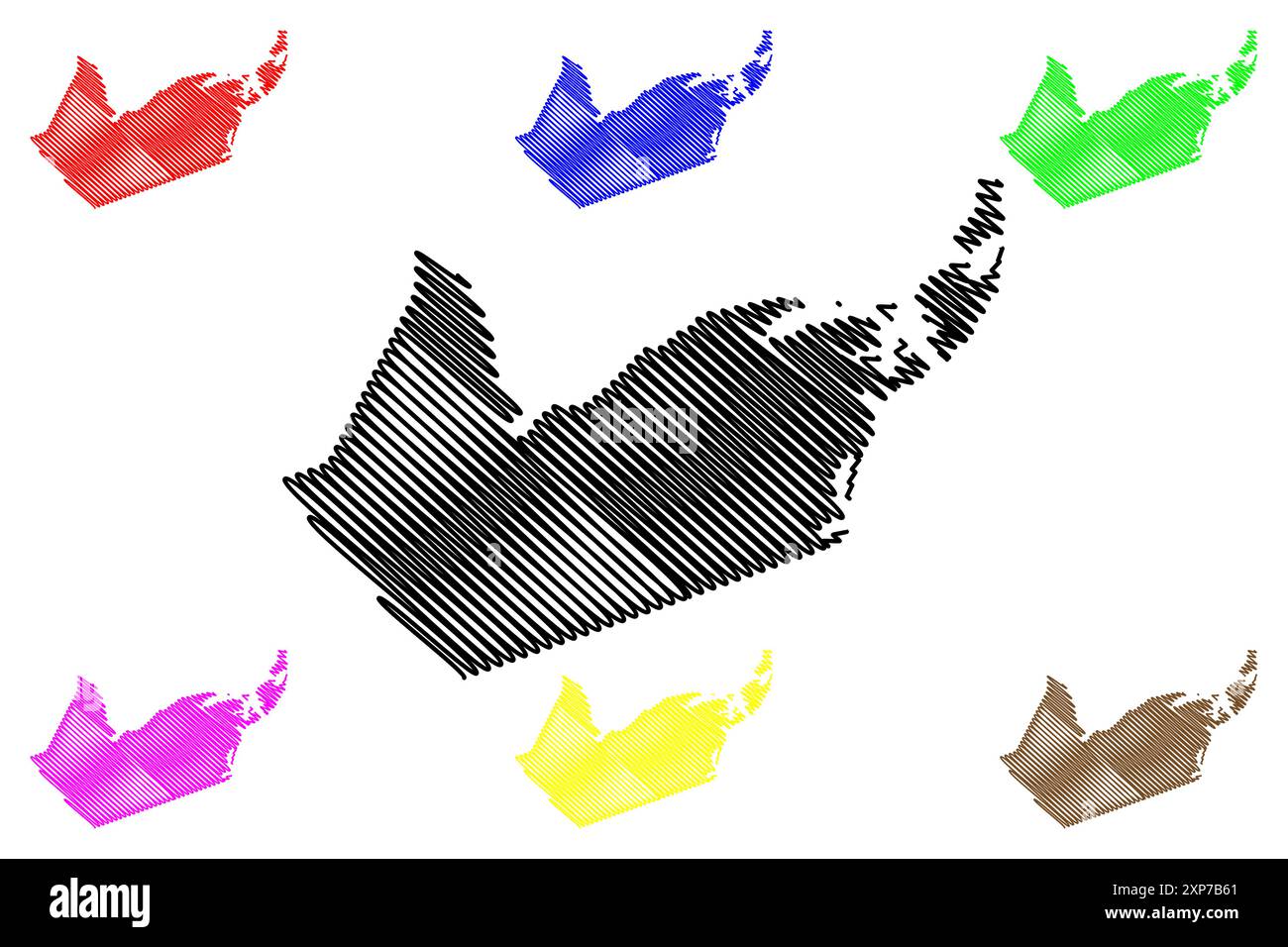 Gloucester County (Canada, New Brunswick Province, North America) map vector illustration ...