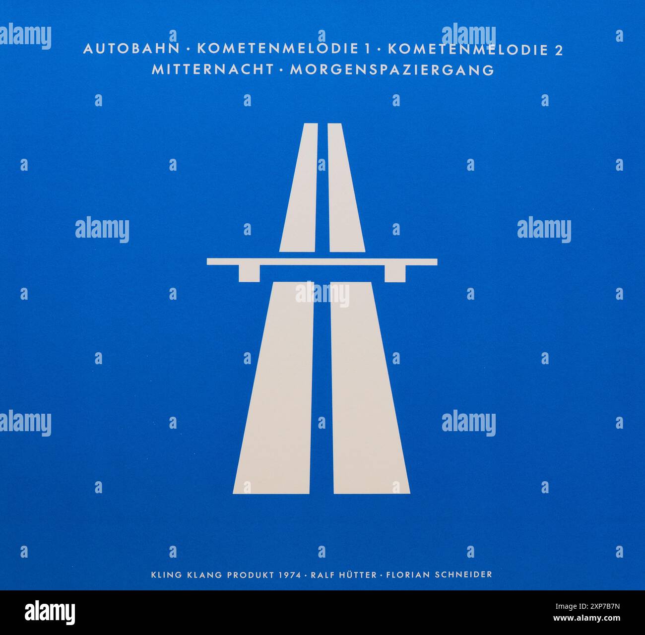 Vintage vinyl record cover. Kraftwerk-Autobahn, 1974 re-release, German ...