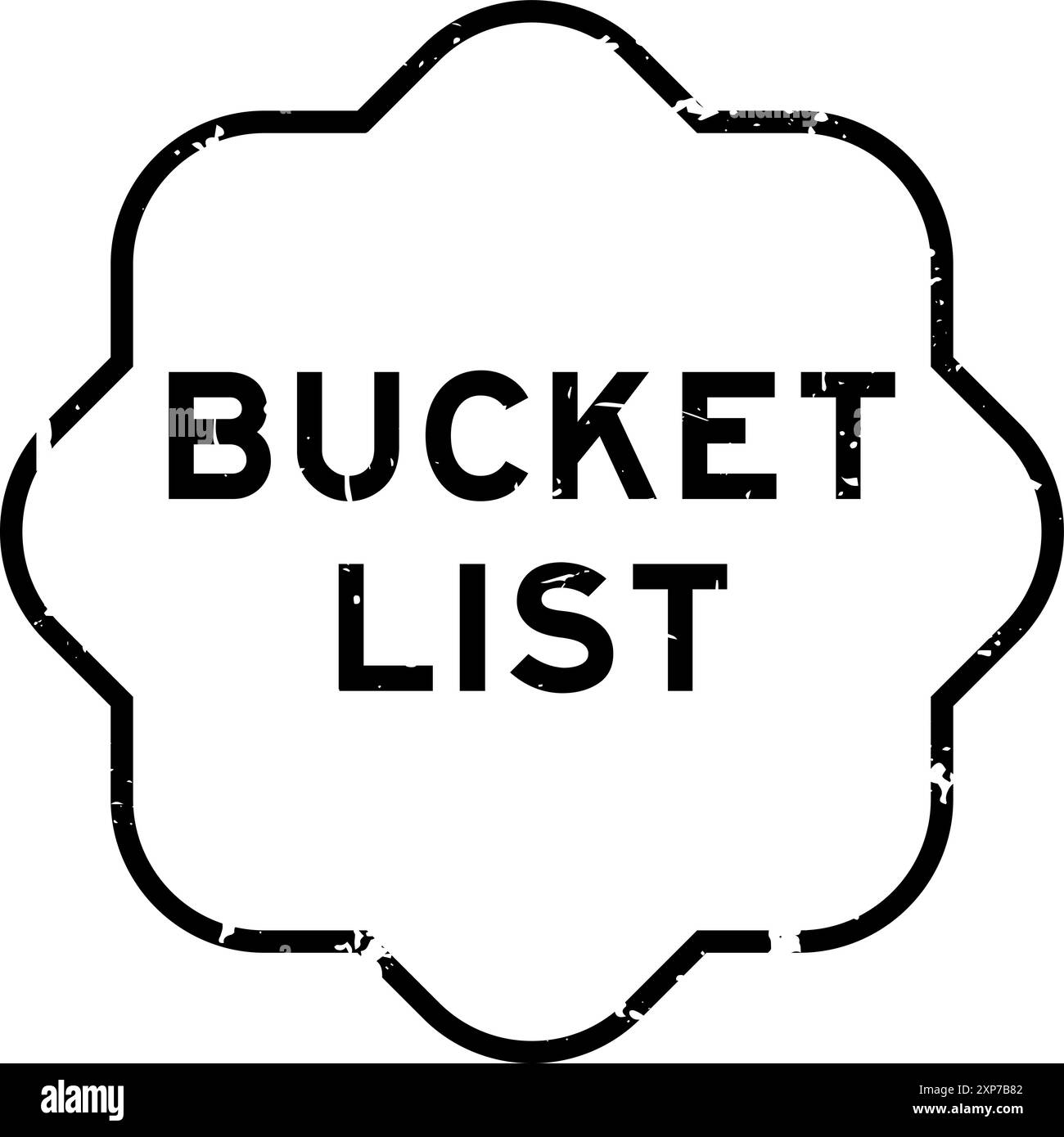 Grunge black bucket list word rubber seal stamp on white background ...