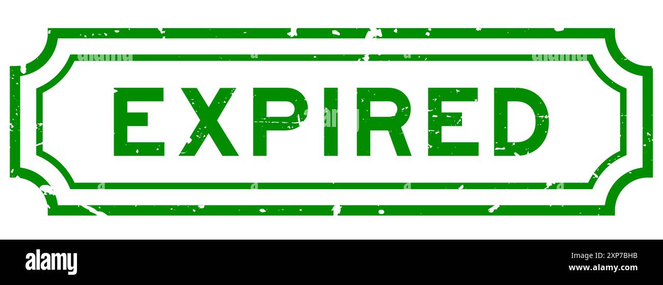 Grunge green expired word rubber seal stamp on white background Stock ...