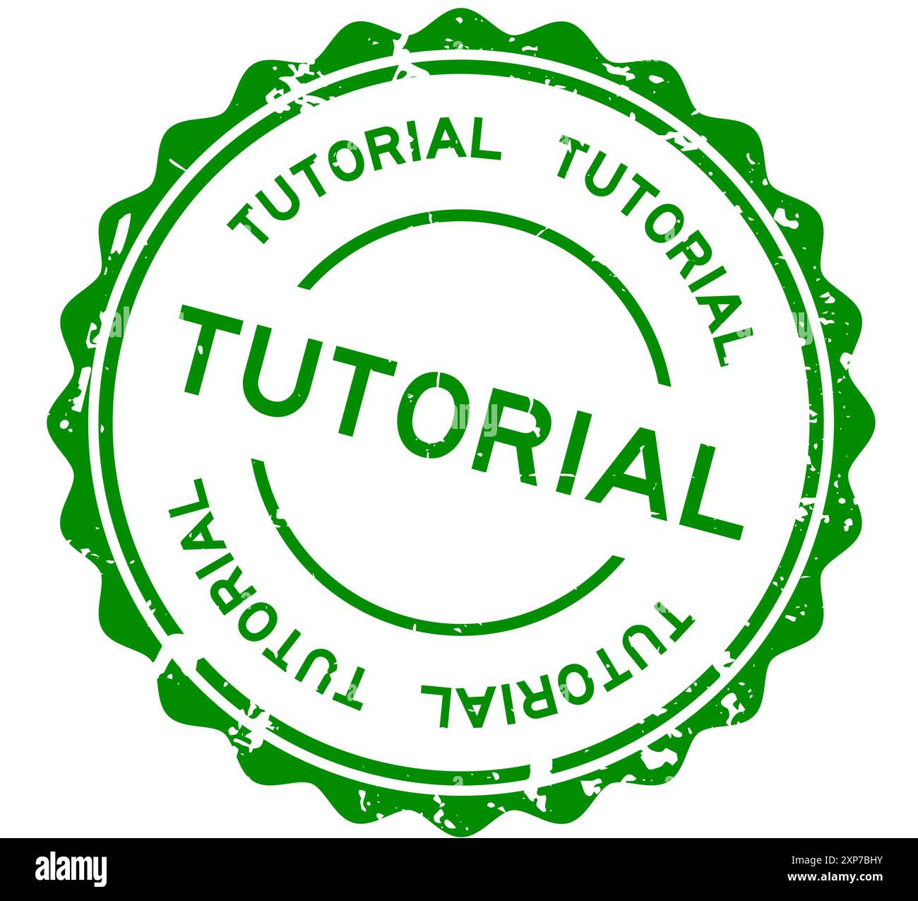 Grunge green tutorial word round rubber seal stamp on white background Stock Vector Image & Art ...