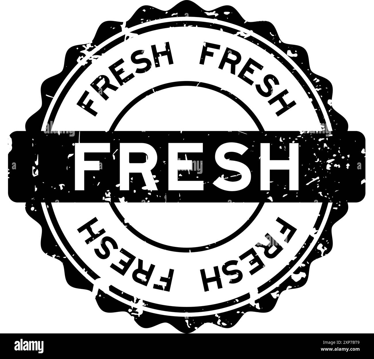 Grunge black fresh word round rubber seal stamp on white background ...