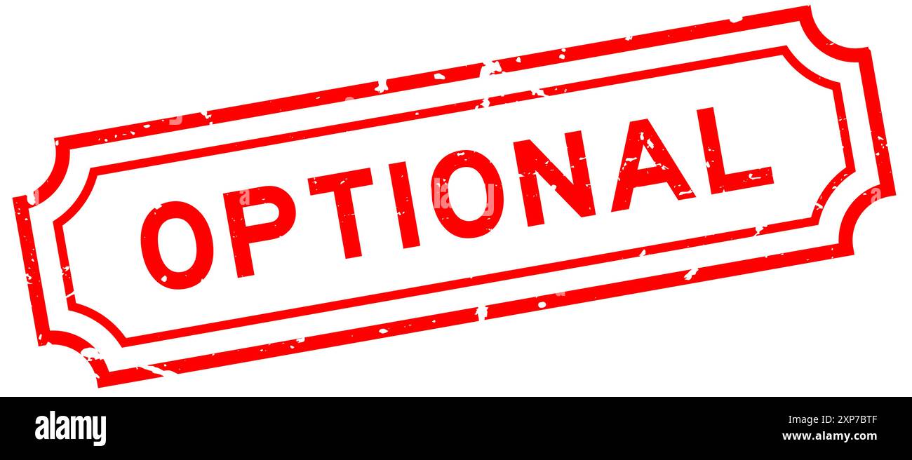 Grunge red optional word square rubber stamp on white background Stock Vector Image & Art - Alamy