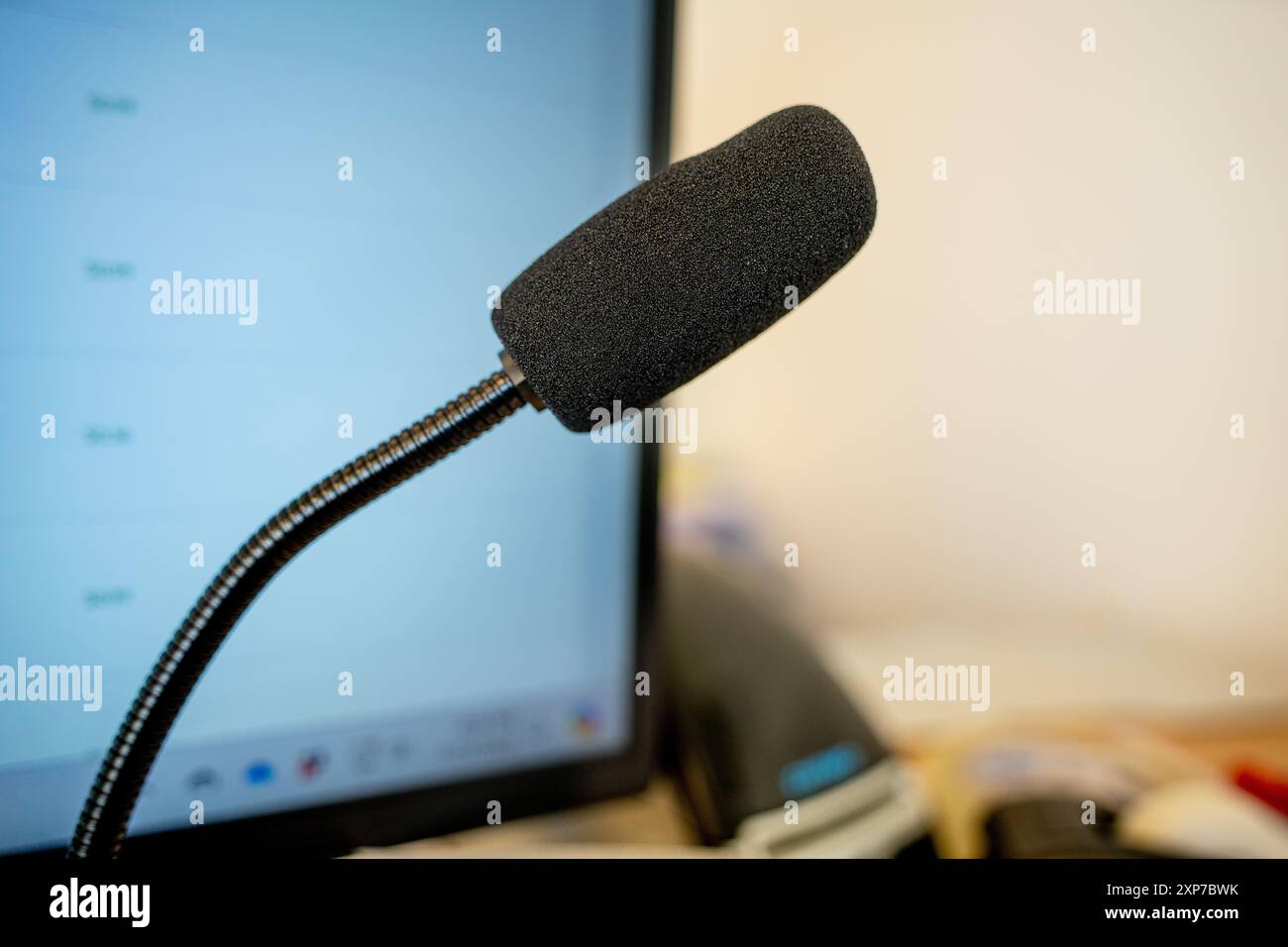 microphone for dictating memos, letters and emails Stock Photo - Alamy