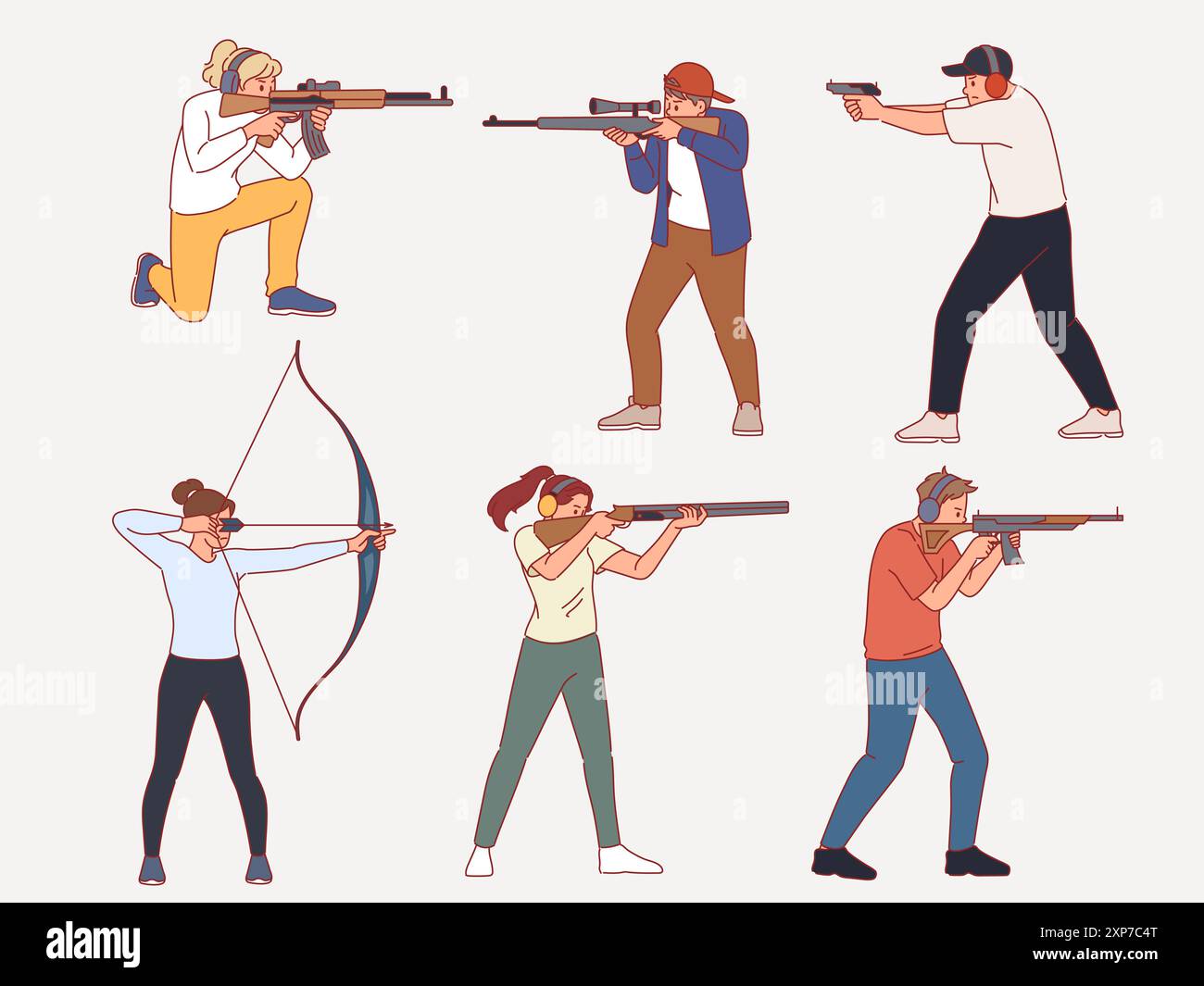 Woman shooting gun Stock Vector Images - Alamy