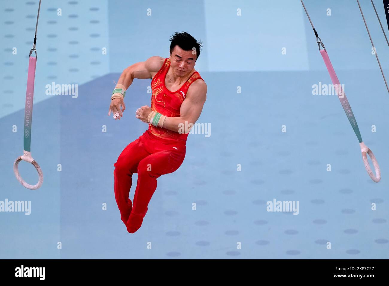 Yang Liu, of China, competes during the women's artistic gymnastics ...