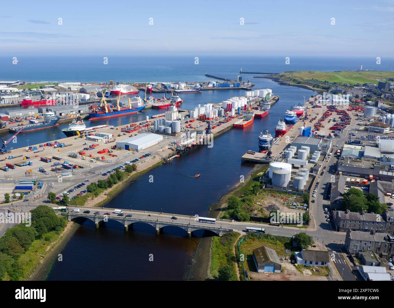 Aberdeen harbour and ships viewed from above Stock Photo - Alamy
