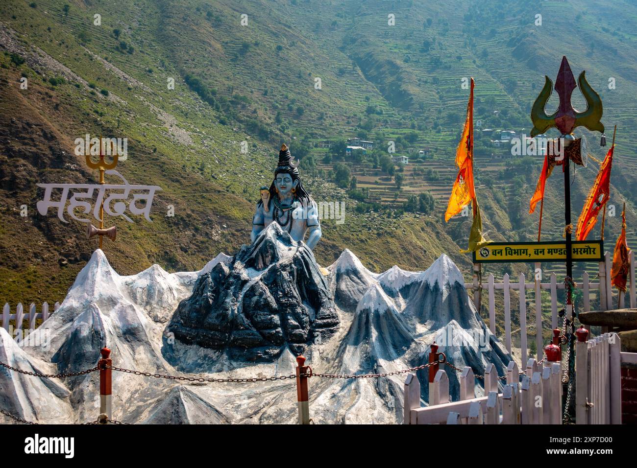 July25th2024, Himachal Pradesh, India. Statue of Lord Shiva with an ...