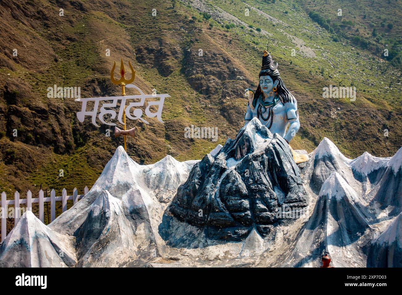 July25th2024, Himachal Pradesh, India. Statue of Lord Shiva with an ...