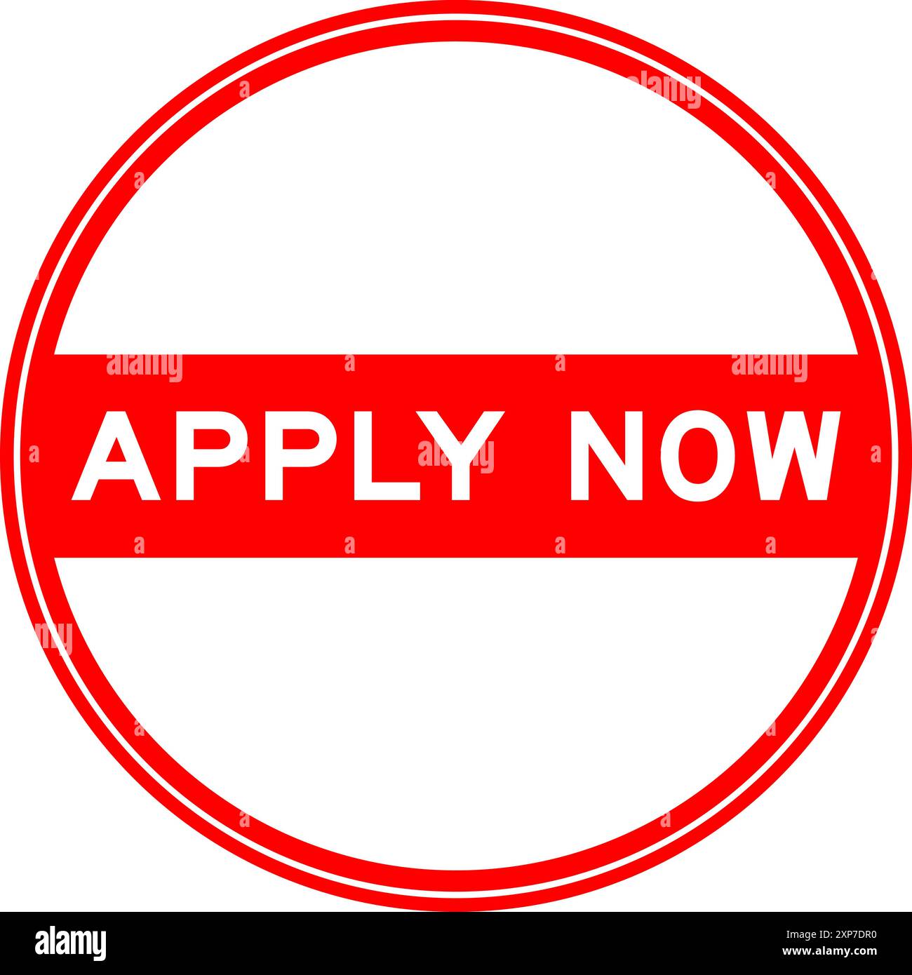 Red color round seal sticker in word apply now on white background ...