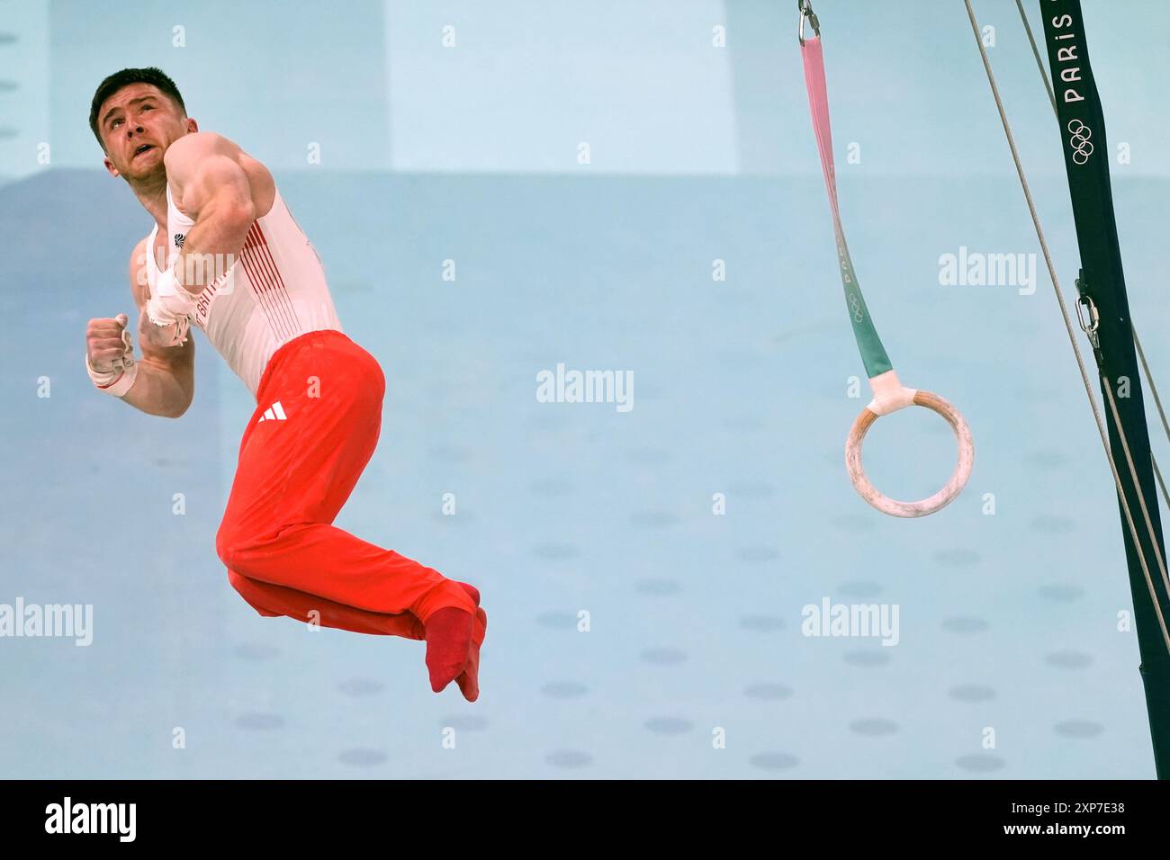 Harry Hepworth, of Britain, competes during the men's artistic ...