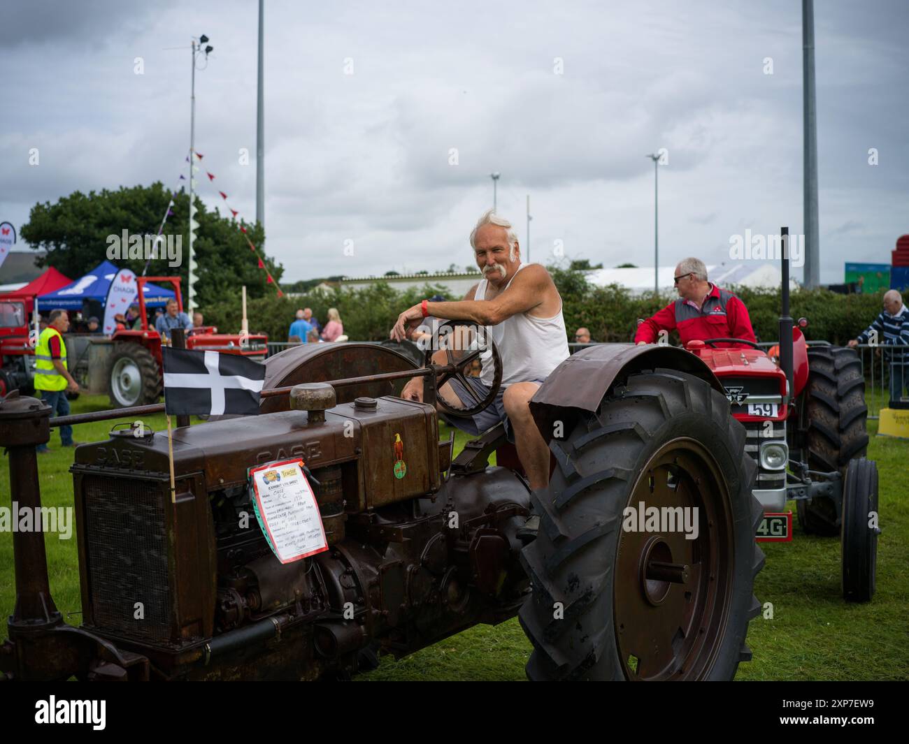 Sticker Classic Car Rally Tractors Cars Car Boot Stock Photo - Alamy