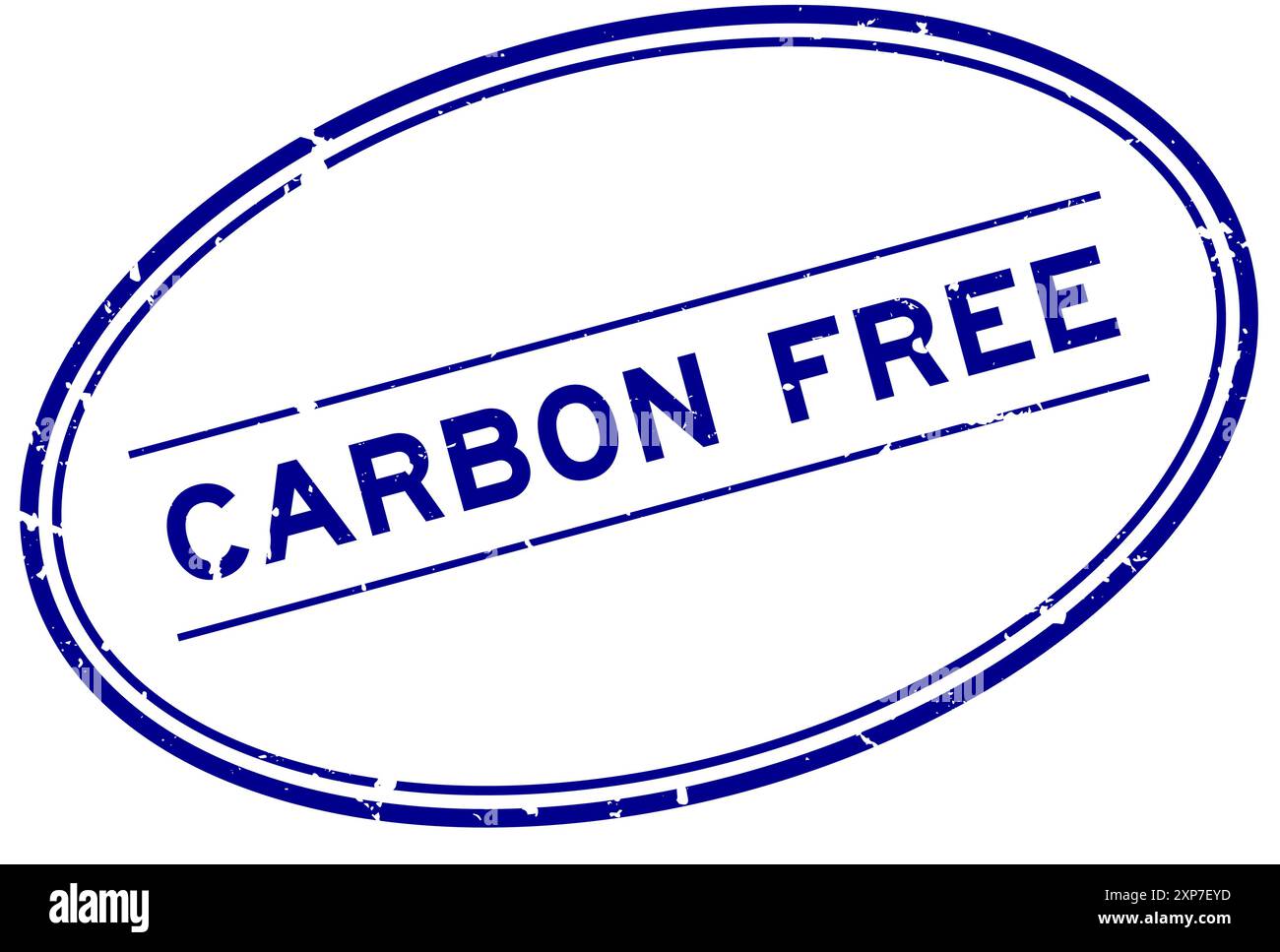 Grunge blue carbon free word oval rubber seal stamp on white background ...