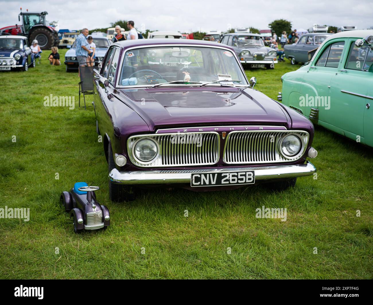 Sticker Classic Car Rally Tractors Cars Car Boot Stock Photo - Alamy