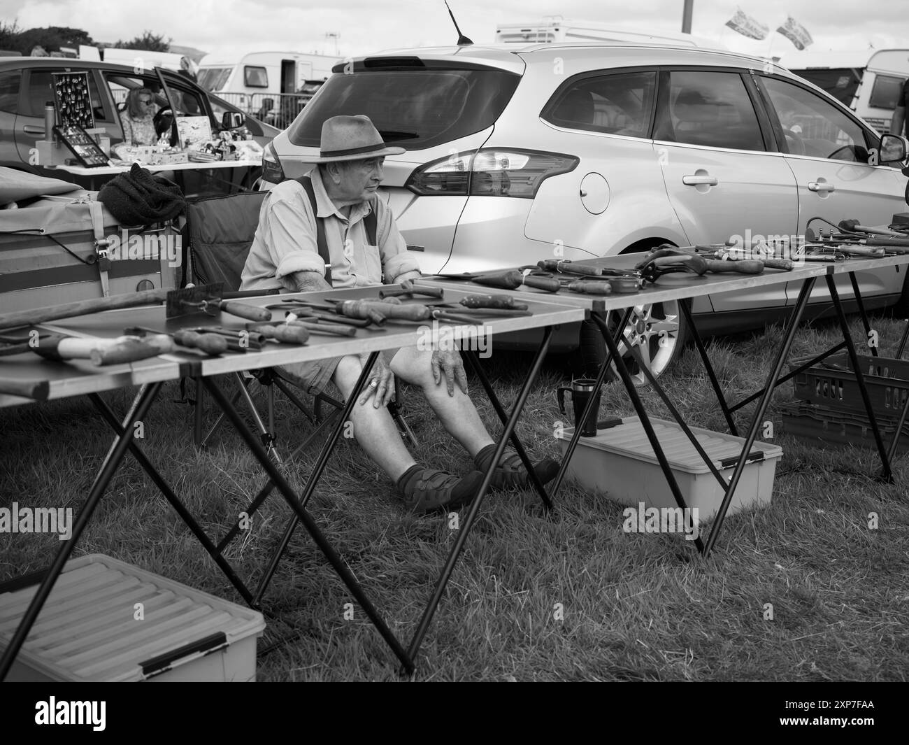 Sticker Classic Car Rally Tractors Cars Car Boot Stock Photo - Alamy