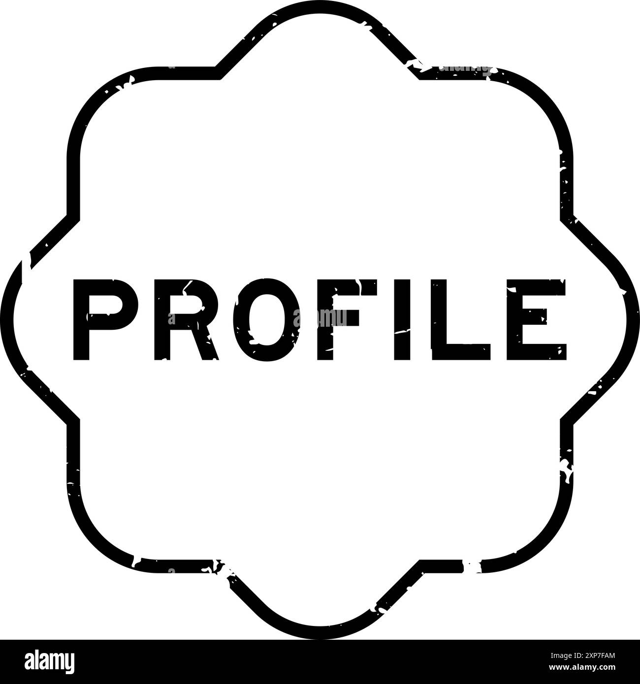 Grunge black profile word rubber seal stamp on white background Stock ...