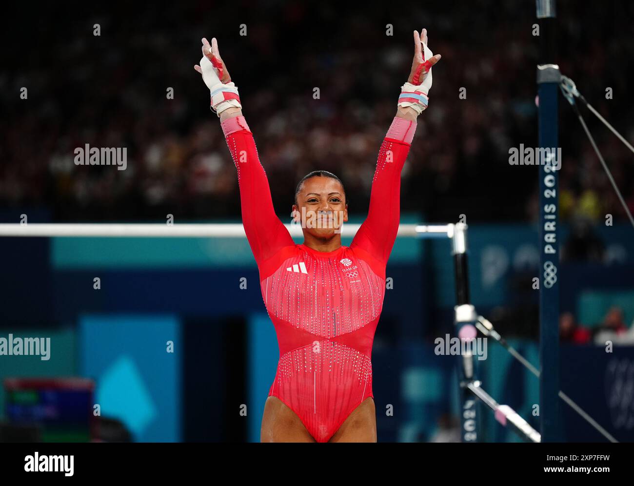 Great Britain's Becky Downie during Women's Uneven Bars Final at the ...