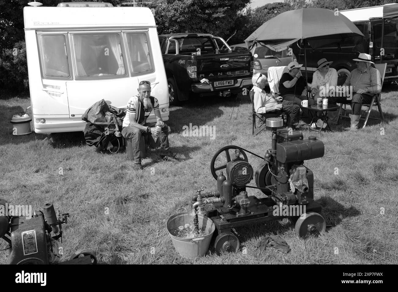 Sticker Classic Car Rally Tractors Cars Car Boot Stock Photo - Alamy
