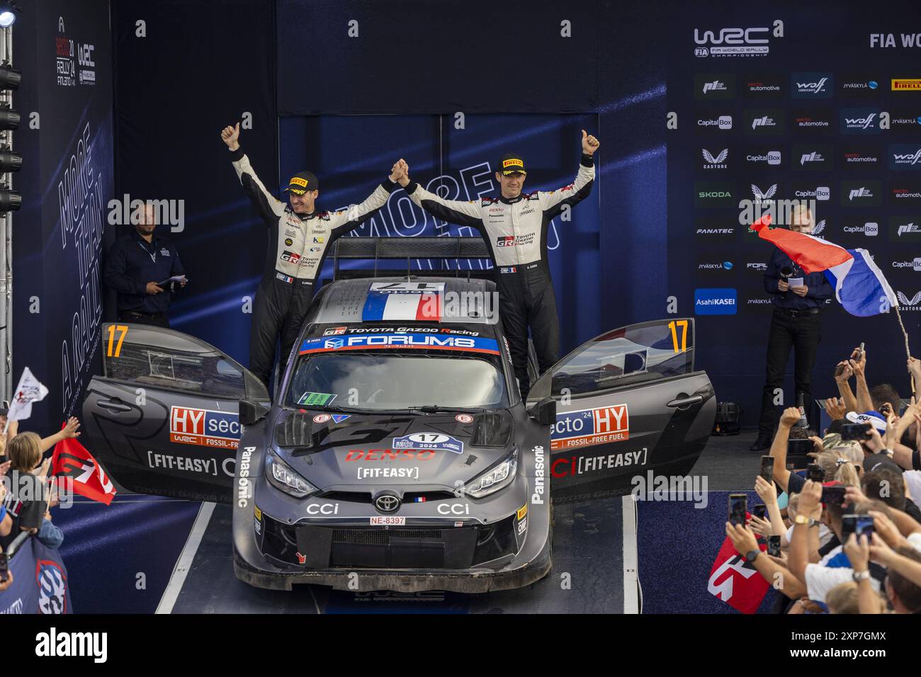 OGIER Sebastien, Toyota GR Yaris Rally1, portrait, podium, portrait ...