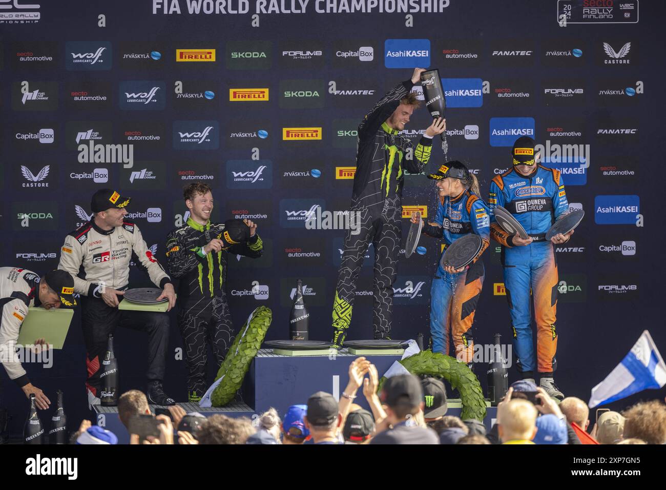 SOLBERG Oliver, Skoda Fabia RS Rally2, portrait, podium, portrait ...