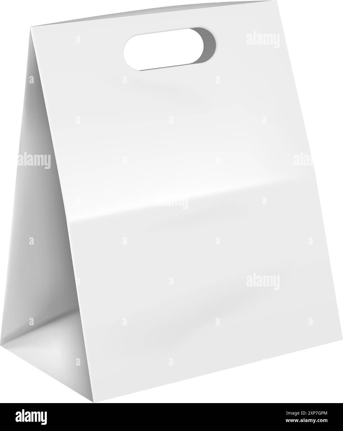 Shopping pack white mockup. Realistic retail bag isolated on white ...
