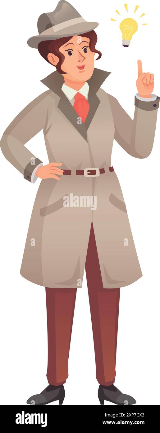 Female detective illustration hi-res stock photography and images - Alamy