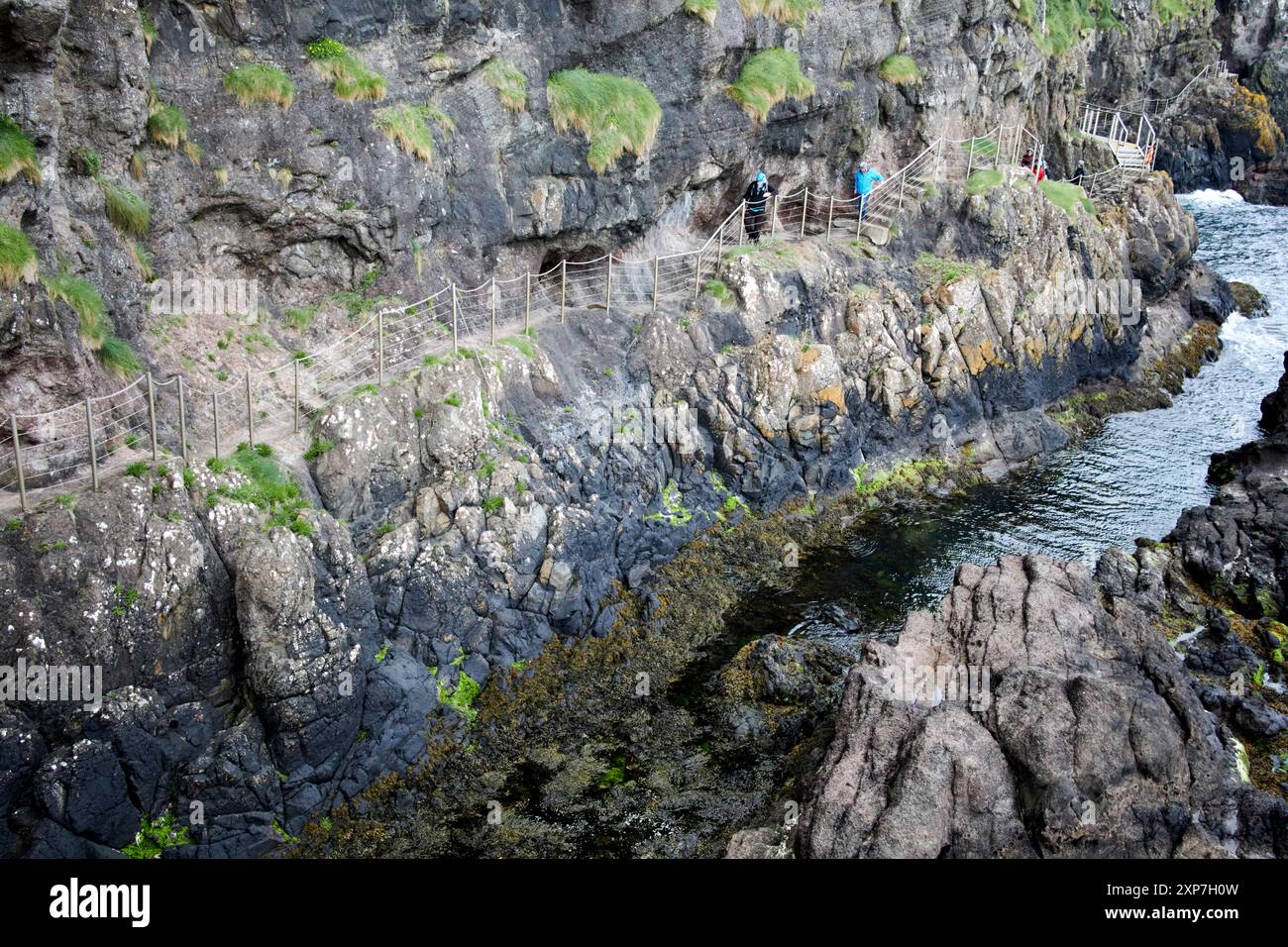 the gallery pathway on the sheerest cliff part of the gobbins coastal ...