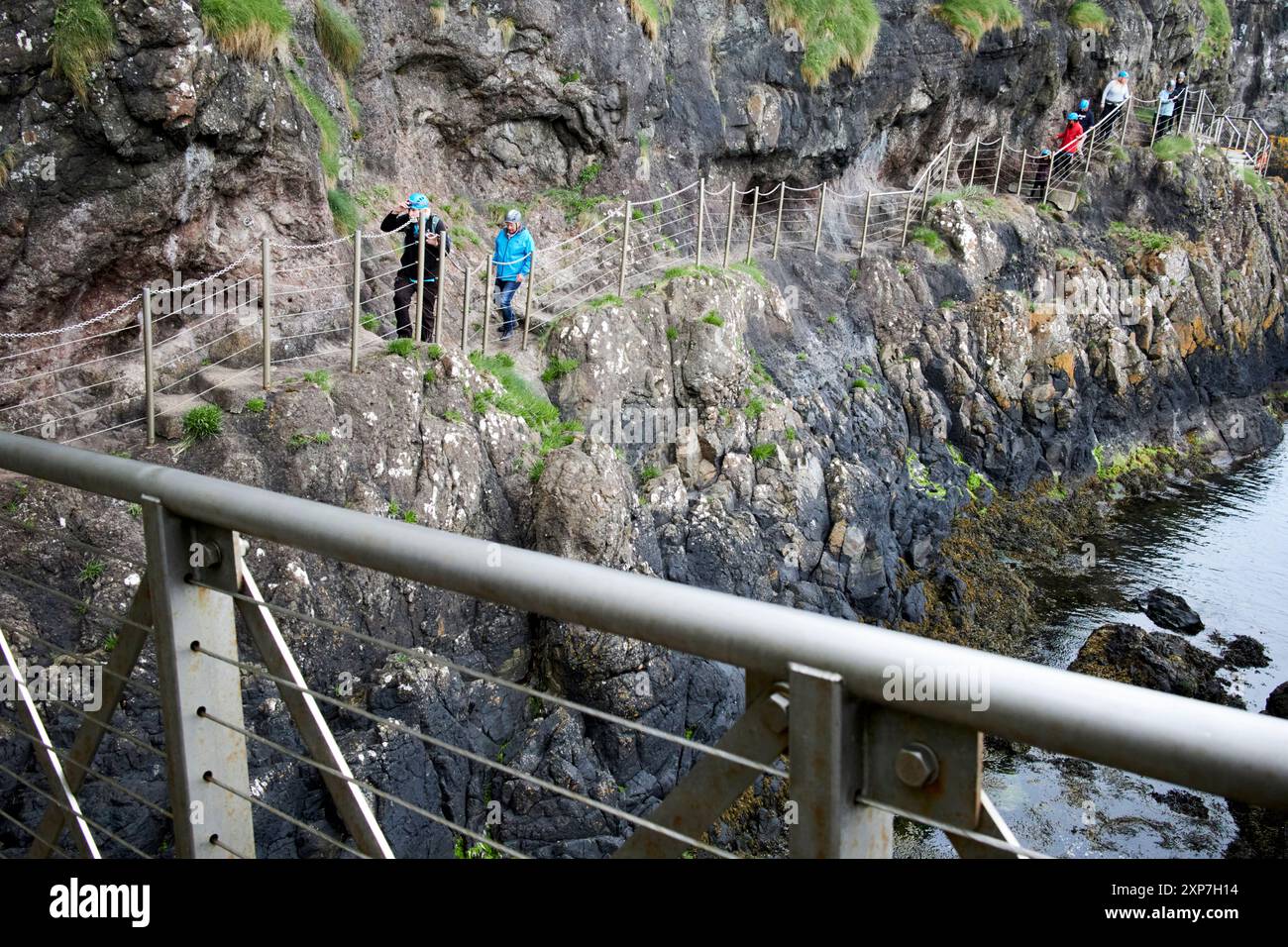 the gallery pathway on the sheerest cliff part of the gobbins coastal ...
