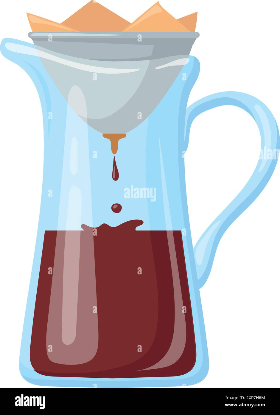 Pour over coffee pot. Glass coffeemaker for aroma brew isolated on ...