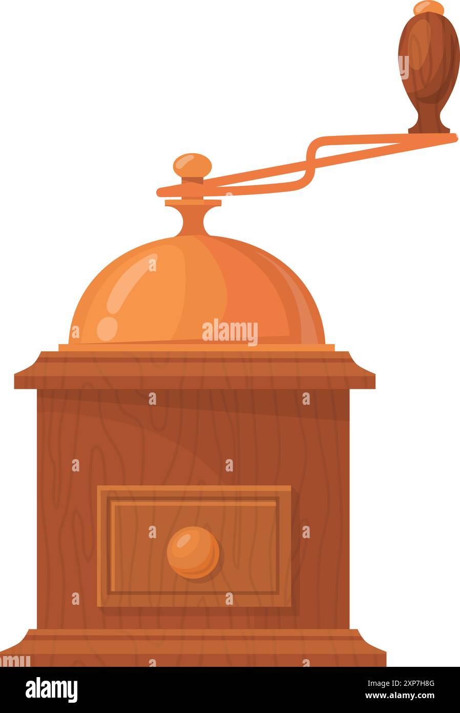 Coffee grinder cartoon icon. Beans maker for drink isolated on white ...